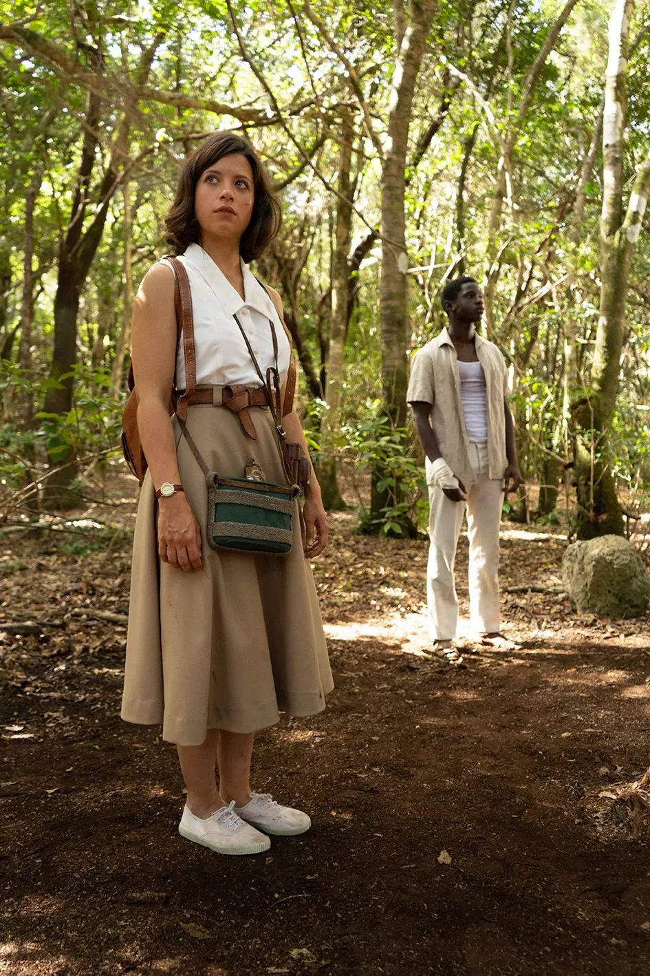 amparo piñeiro and iván mendes during the recordings of two lives