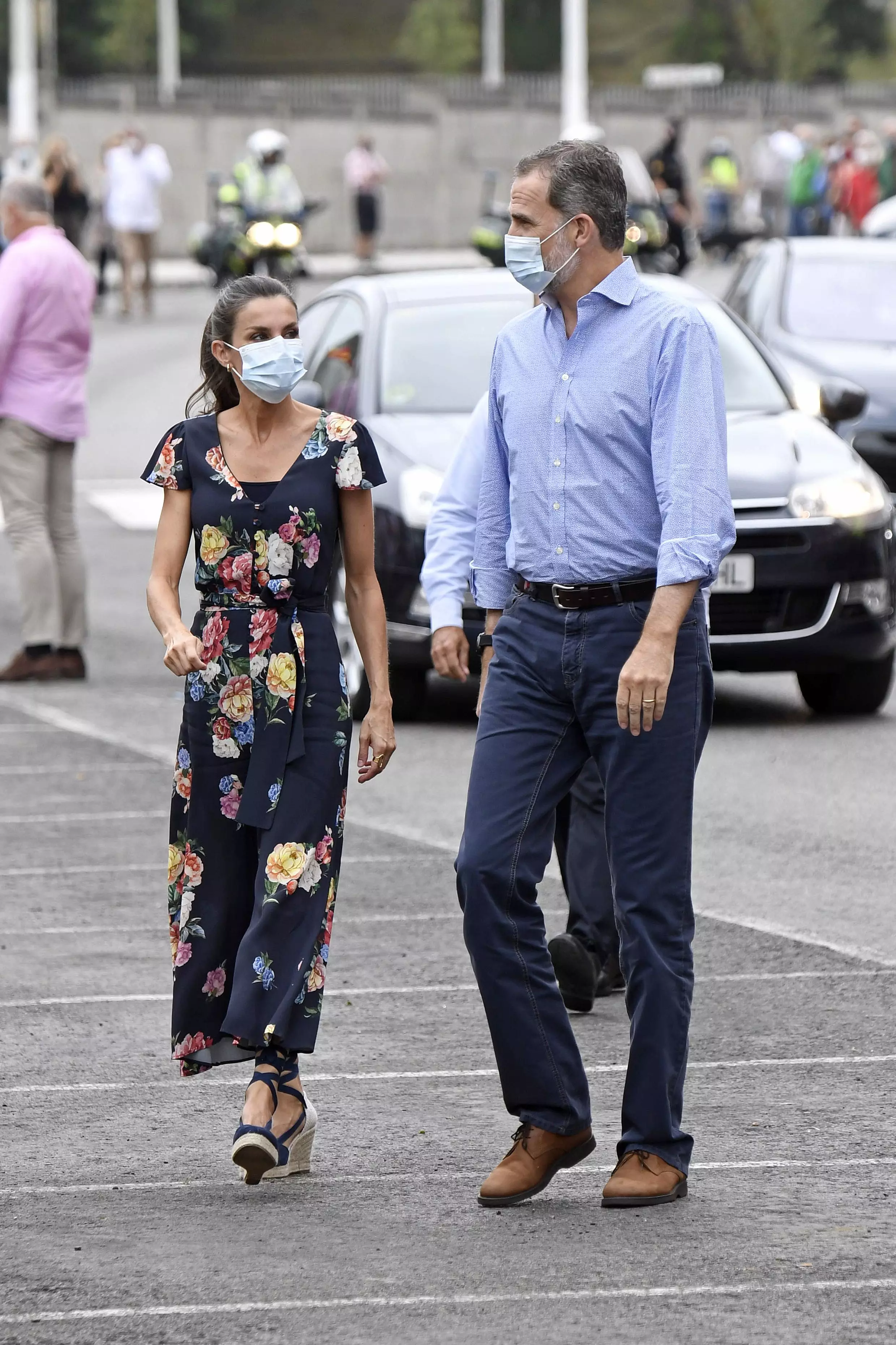 letizia og felipe ved ankomst i torrelavega i cantabria