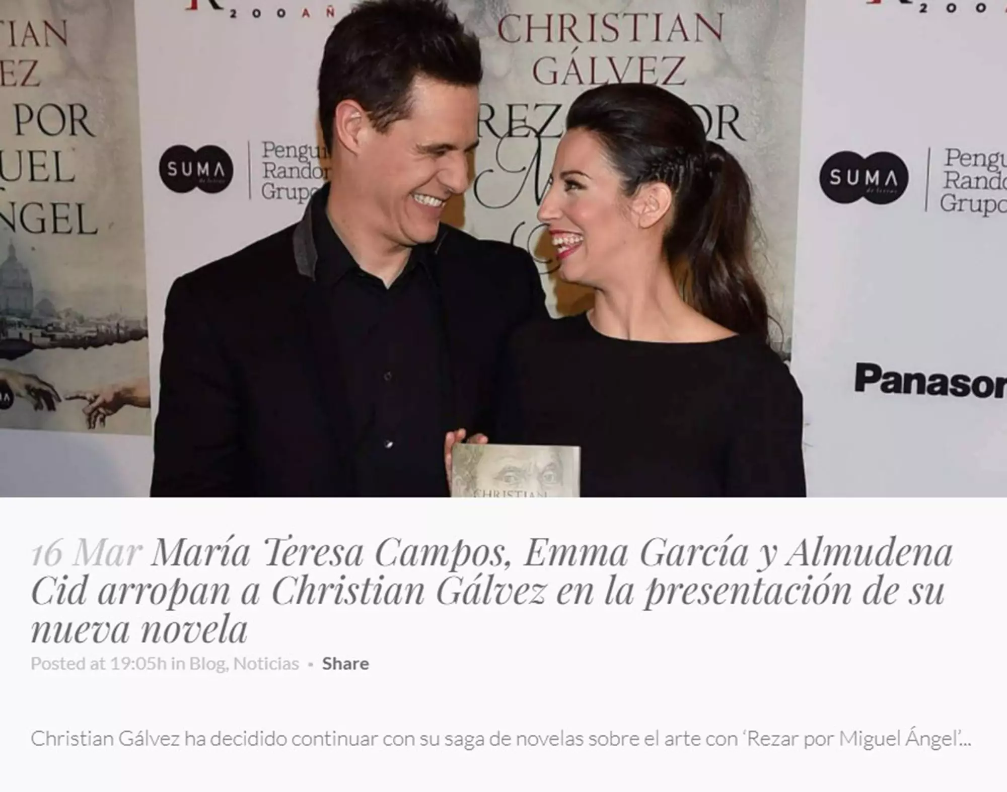 posts de christian gálvez em seu site em que almudena cid ainda aparece