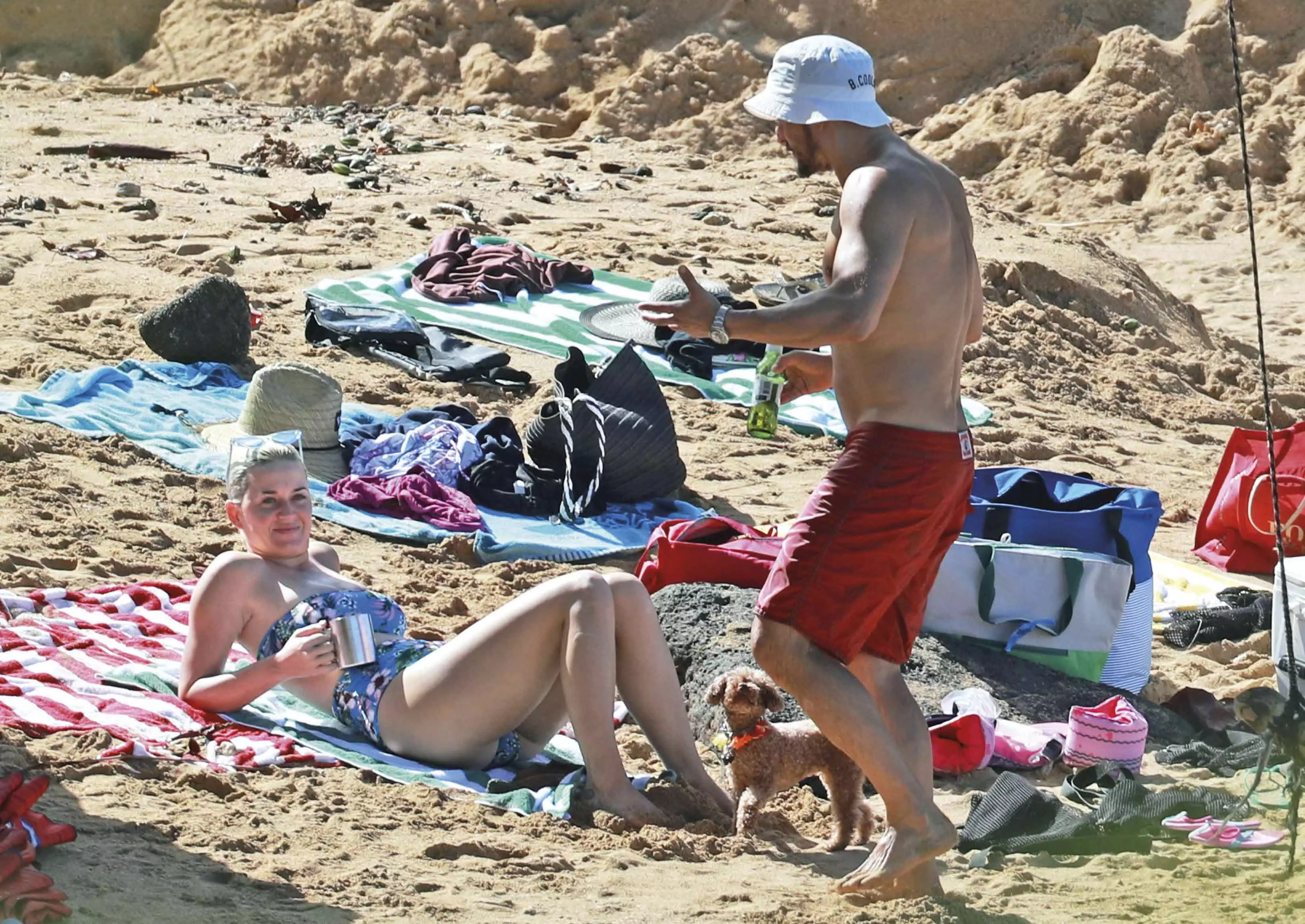 Orlando Bloom og Katy stranddag