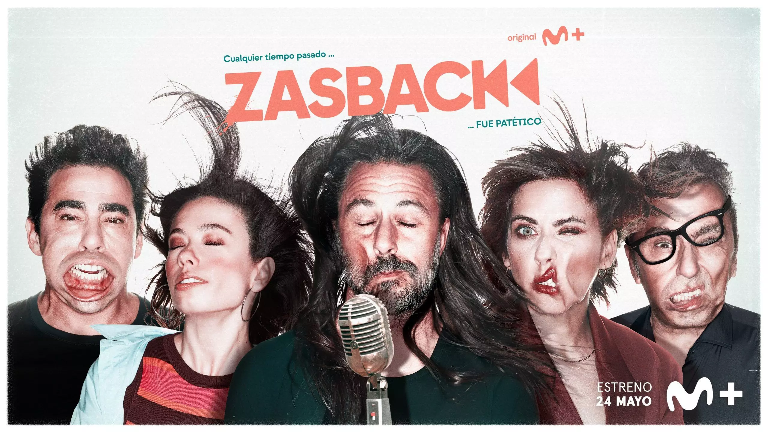 โปสเตอร์โปรโมตรายการ Zasback โดย Movistar ร่วมกับ Pablo Chiapella, Anna Castillo, Hugo Silva, María León และ Andreu Buenafuente
