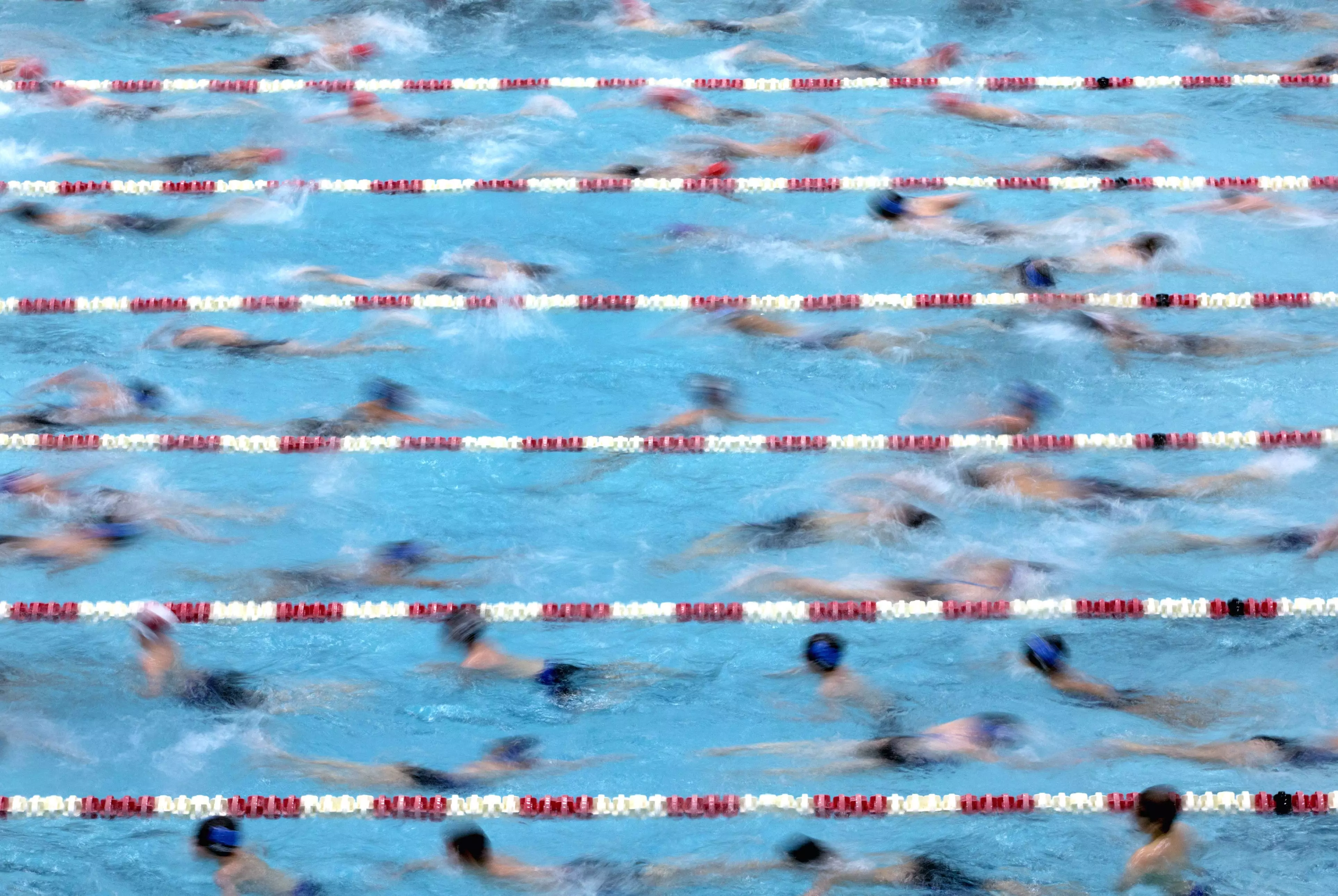 Warm up before a swim meet