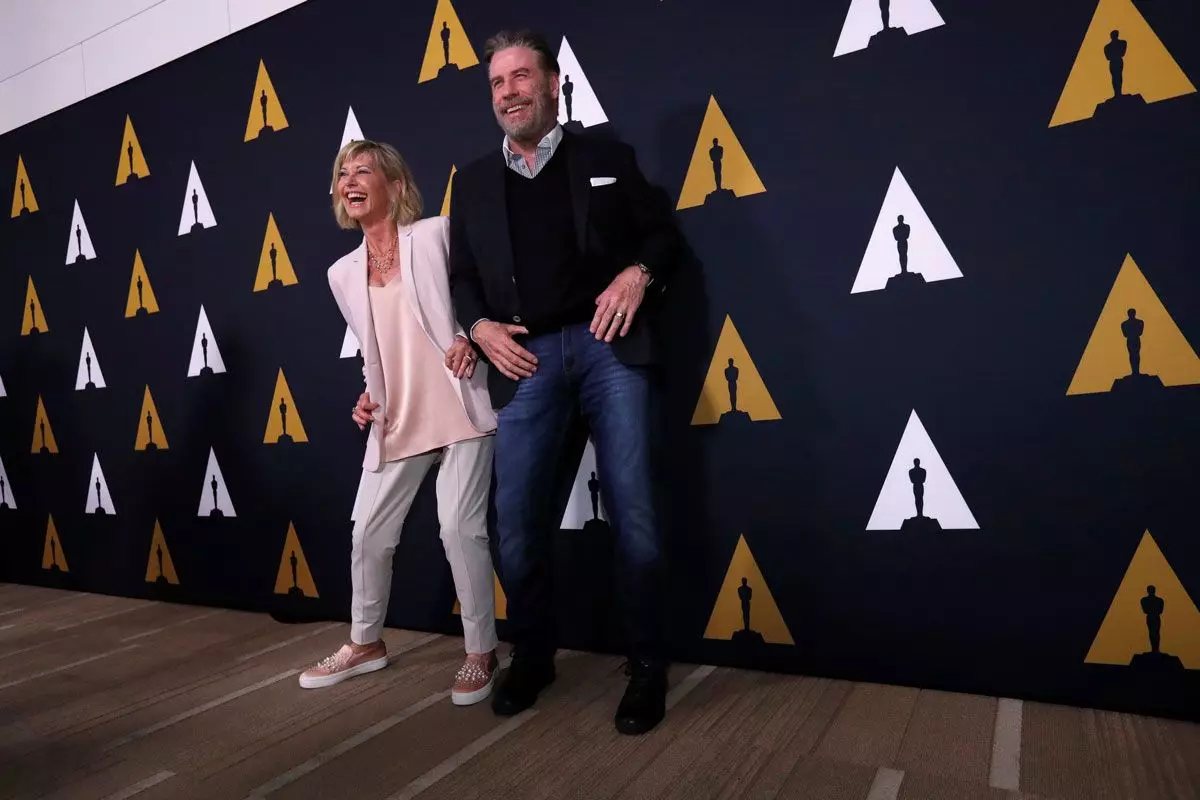 John Travolta en Olivia Newton-John op de 'Grease'-reünie