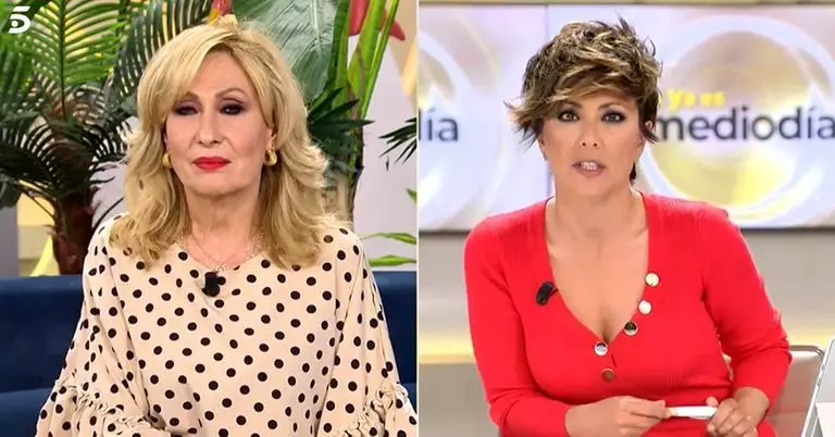 duebel Bild vun Rosa Benito an sonsoles Onega an Telecinco Plat