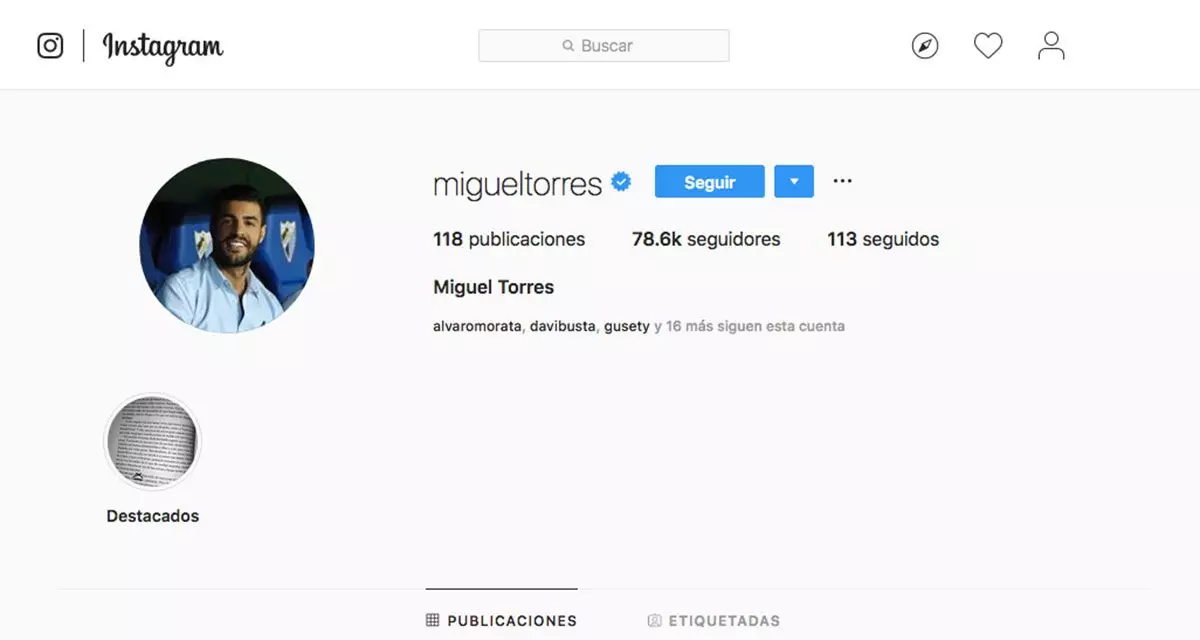 David Bustamante는 Instagram에서 Miguel Torres를 팔로우하기 위해 돌아옵니다.