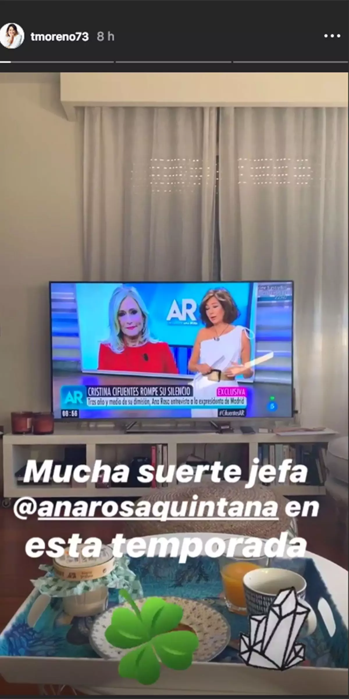 Toñi Moreno message Ana Rosa Quintana