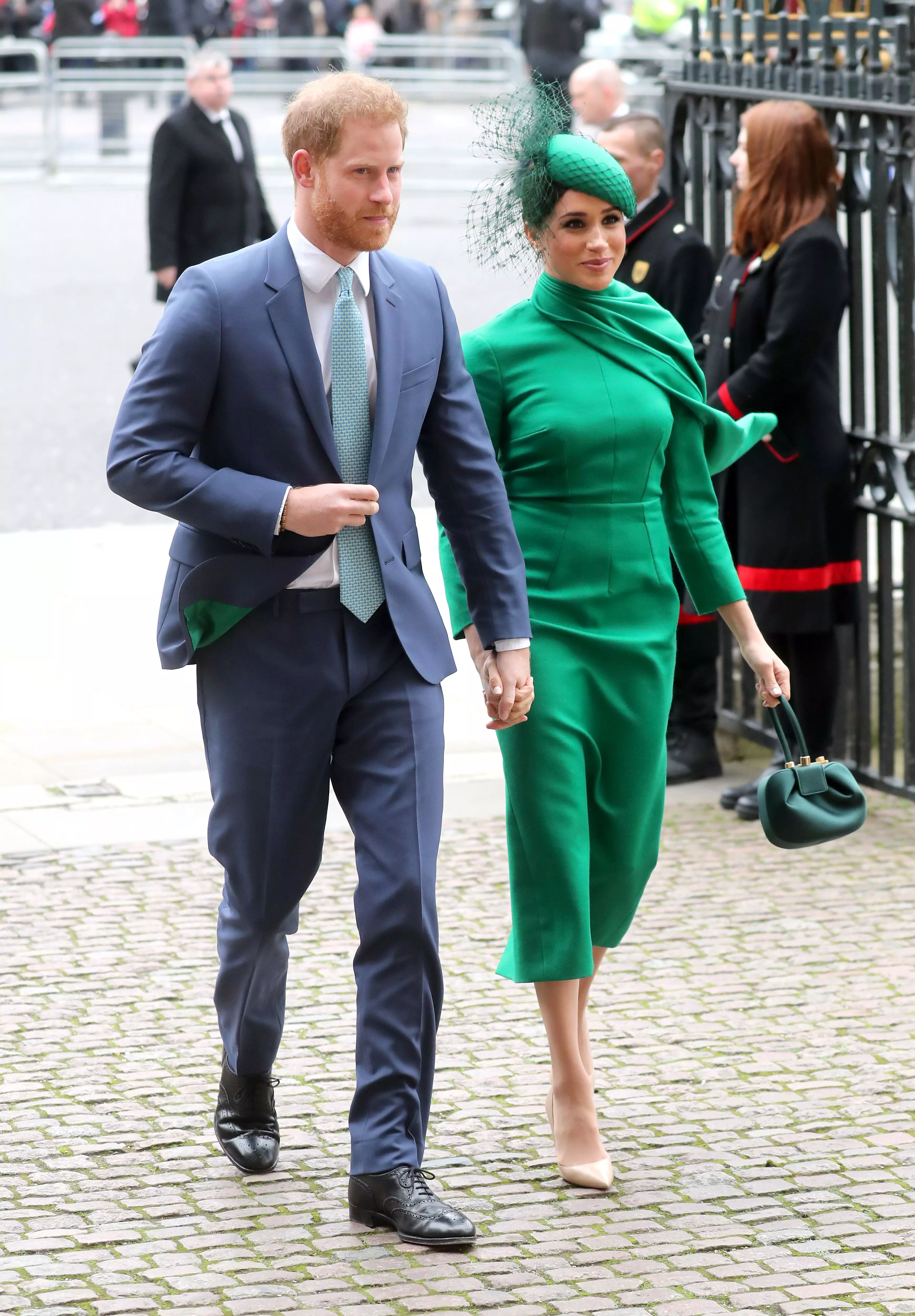 harry and meghan arrive at westmister abbey to attend the commonwealth day church service