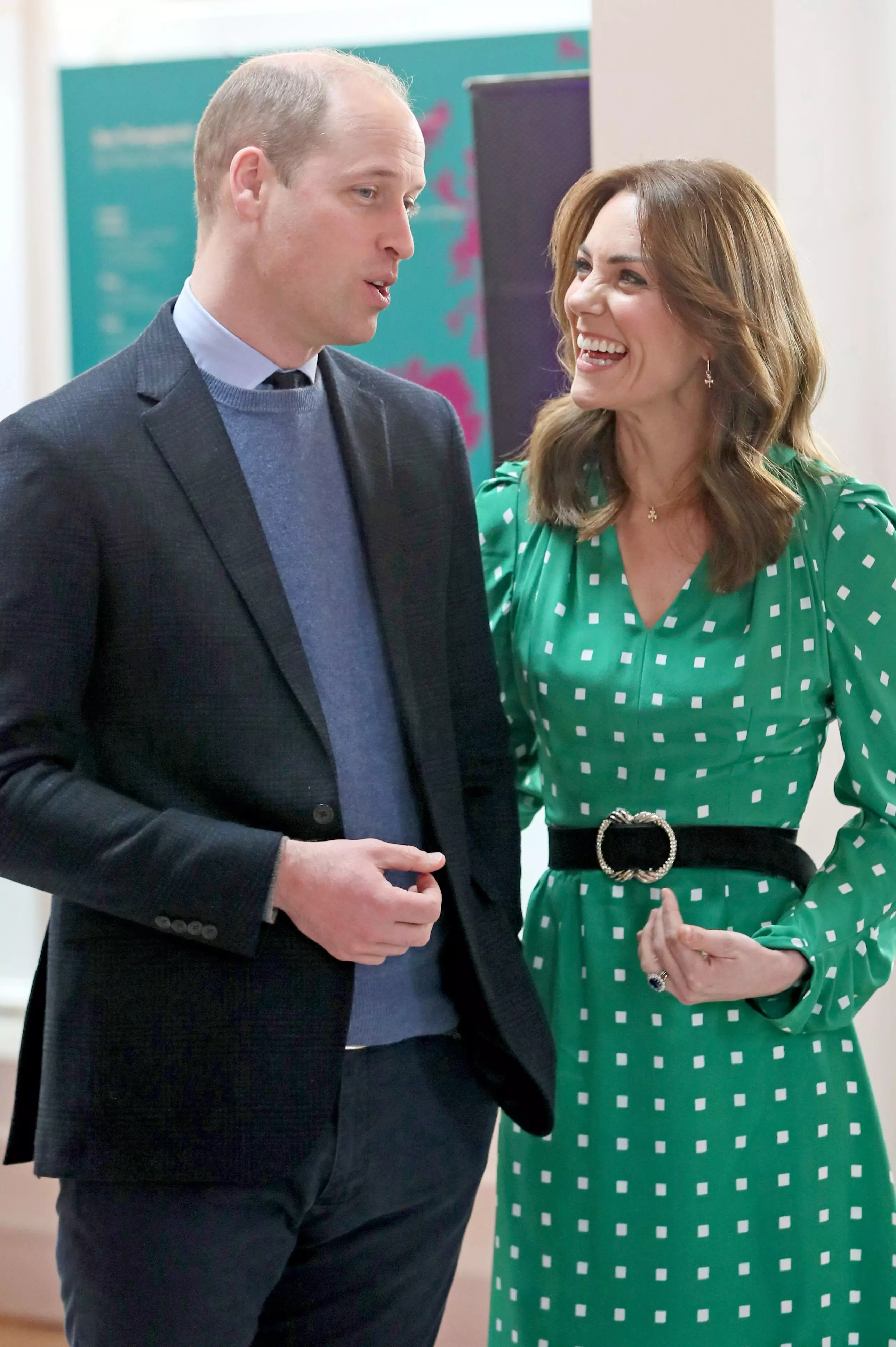 Kate Middleton yn griene jurk yn Ierlân