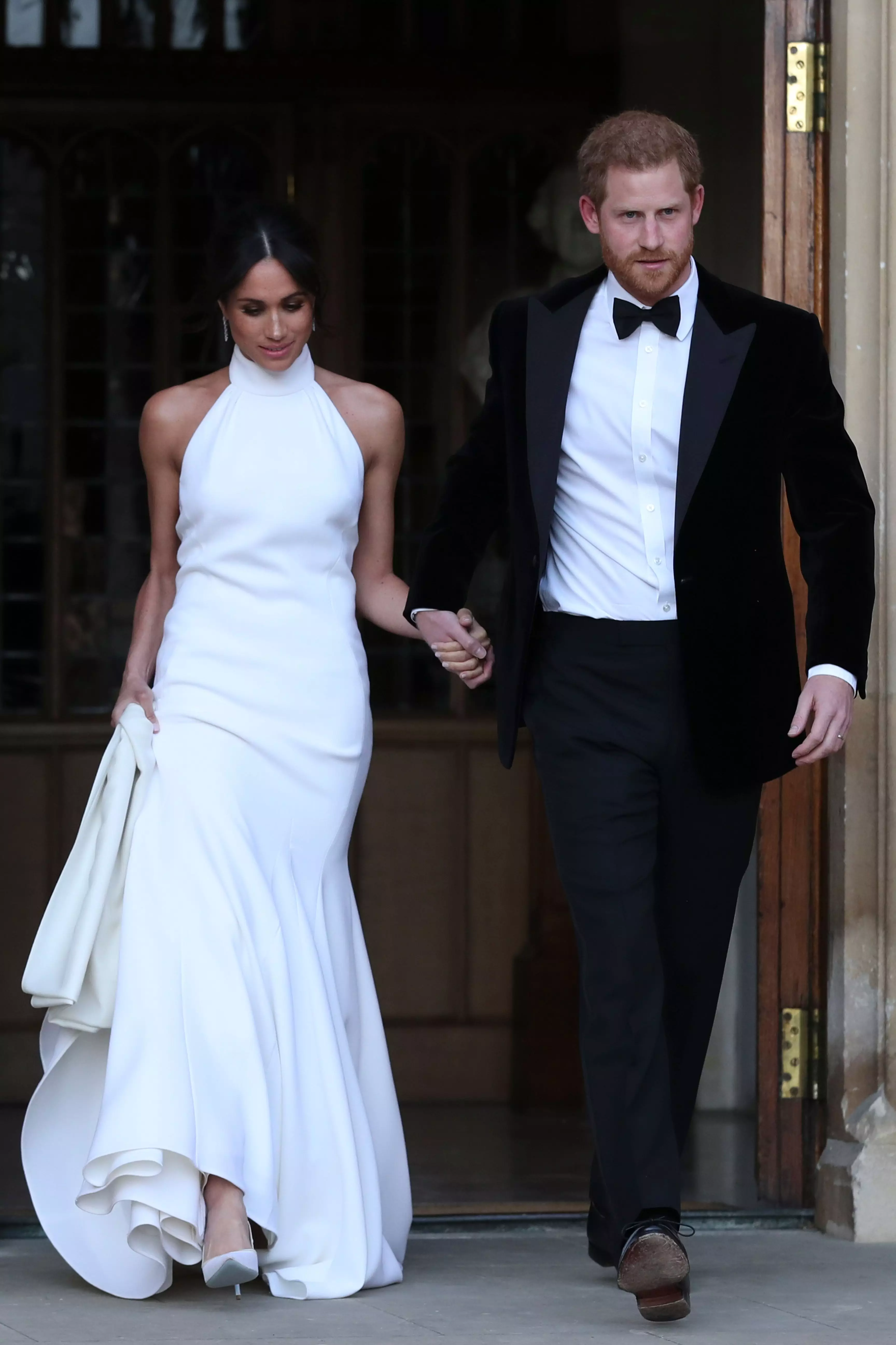 Meghan Markle co seu segundo vestido de noiva co príncipe Harry