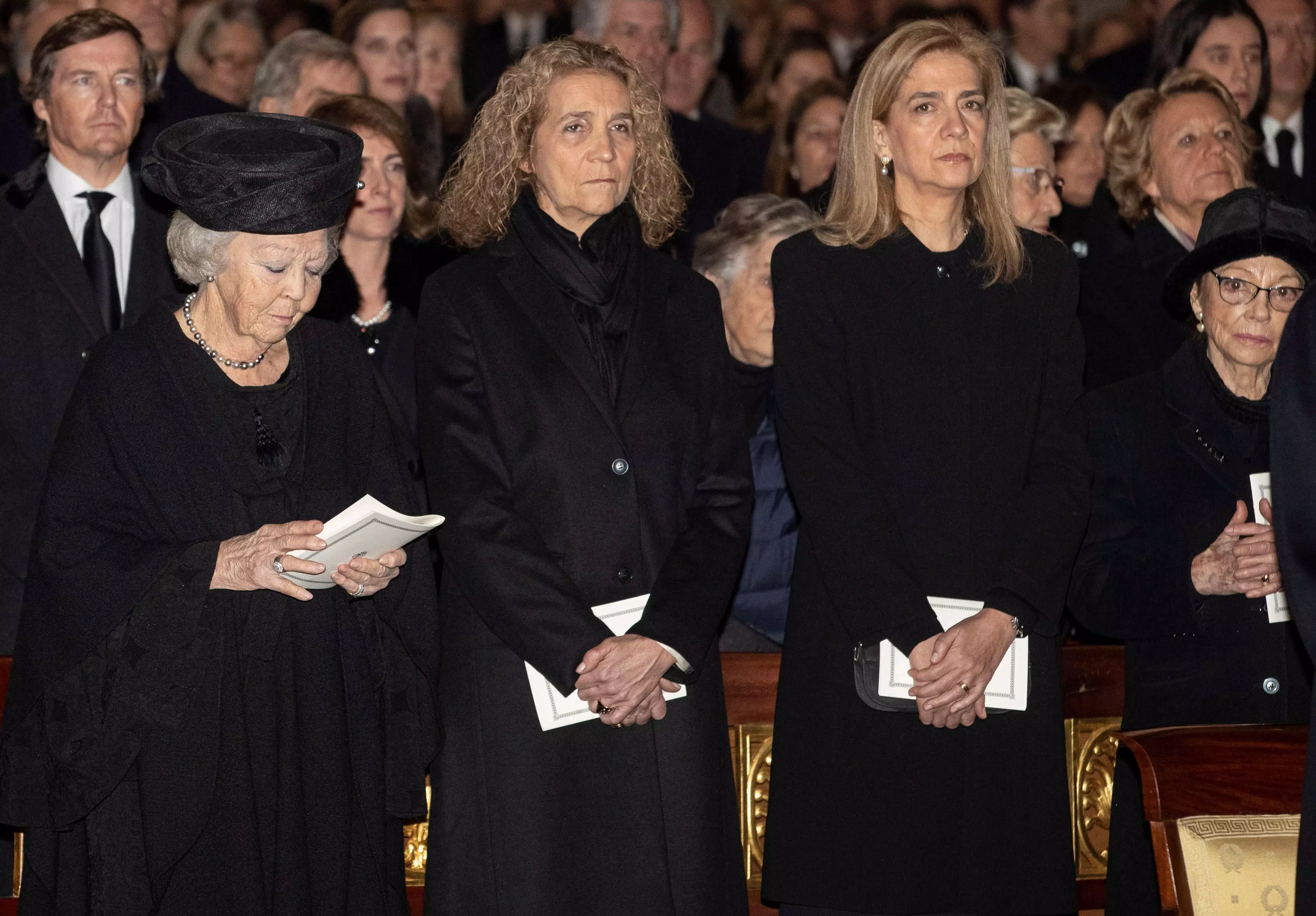 Rei Felipe e Rainha Letizia no funeral da Infanta Pilar