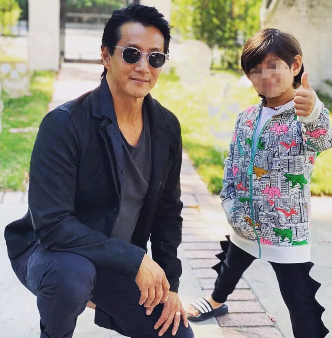 Will Yun Lee med sønnen Cash