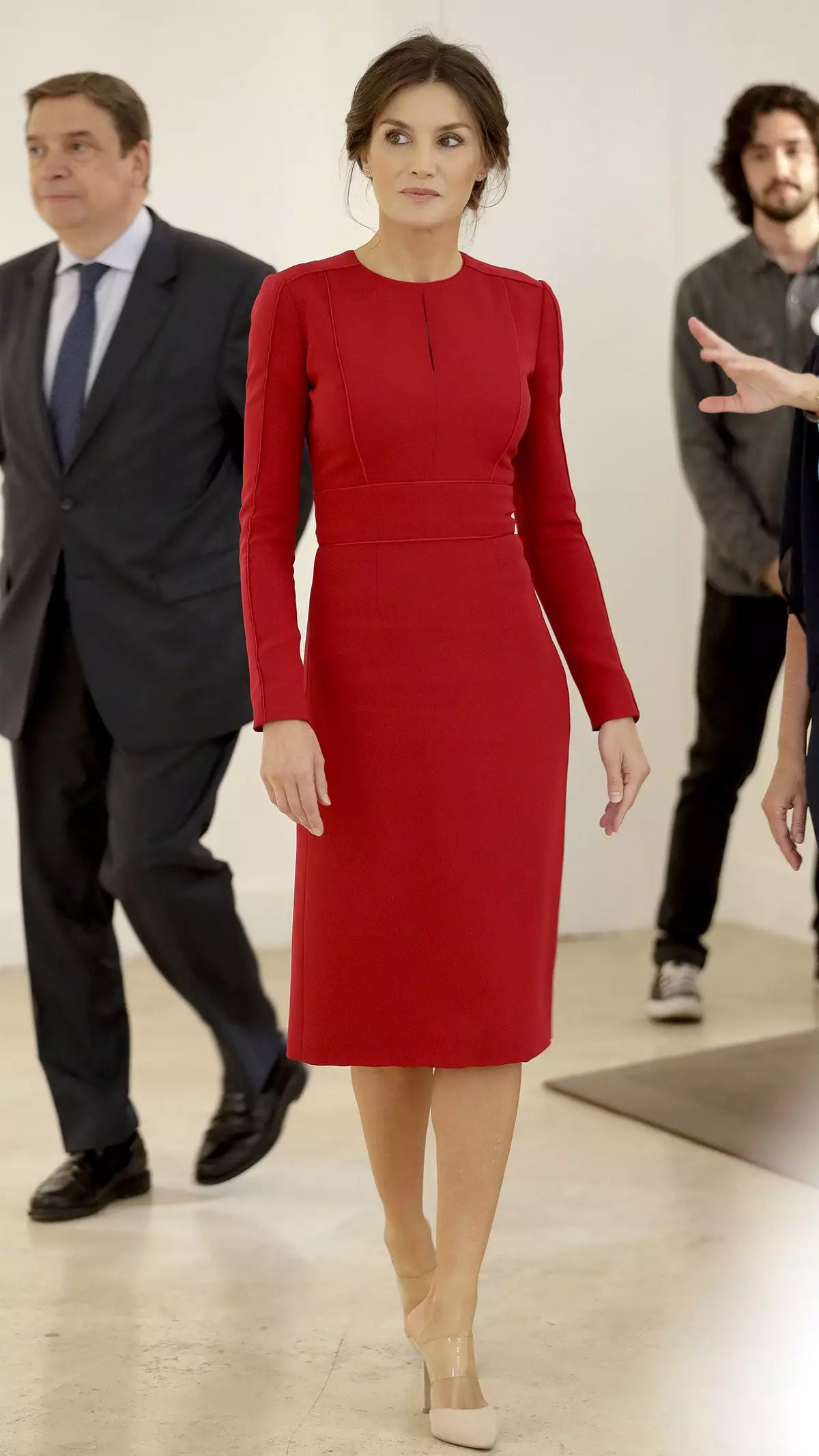 A raíña Letizia recicla un vestido vermello de Carolina Herrera para participar na cerimonia da ONU con motivo do Día Mundial da Alimentación