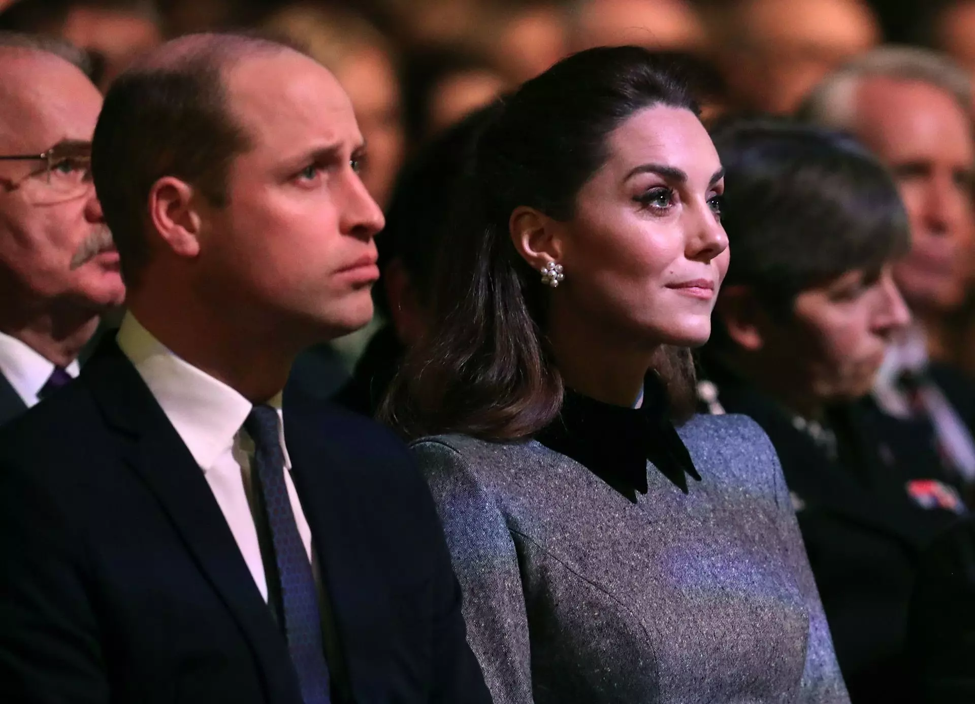 Prince William and Kate Middleton attend the ceremony for the victims of the Holocaust