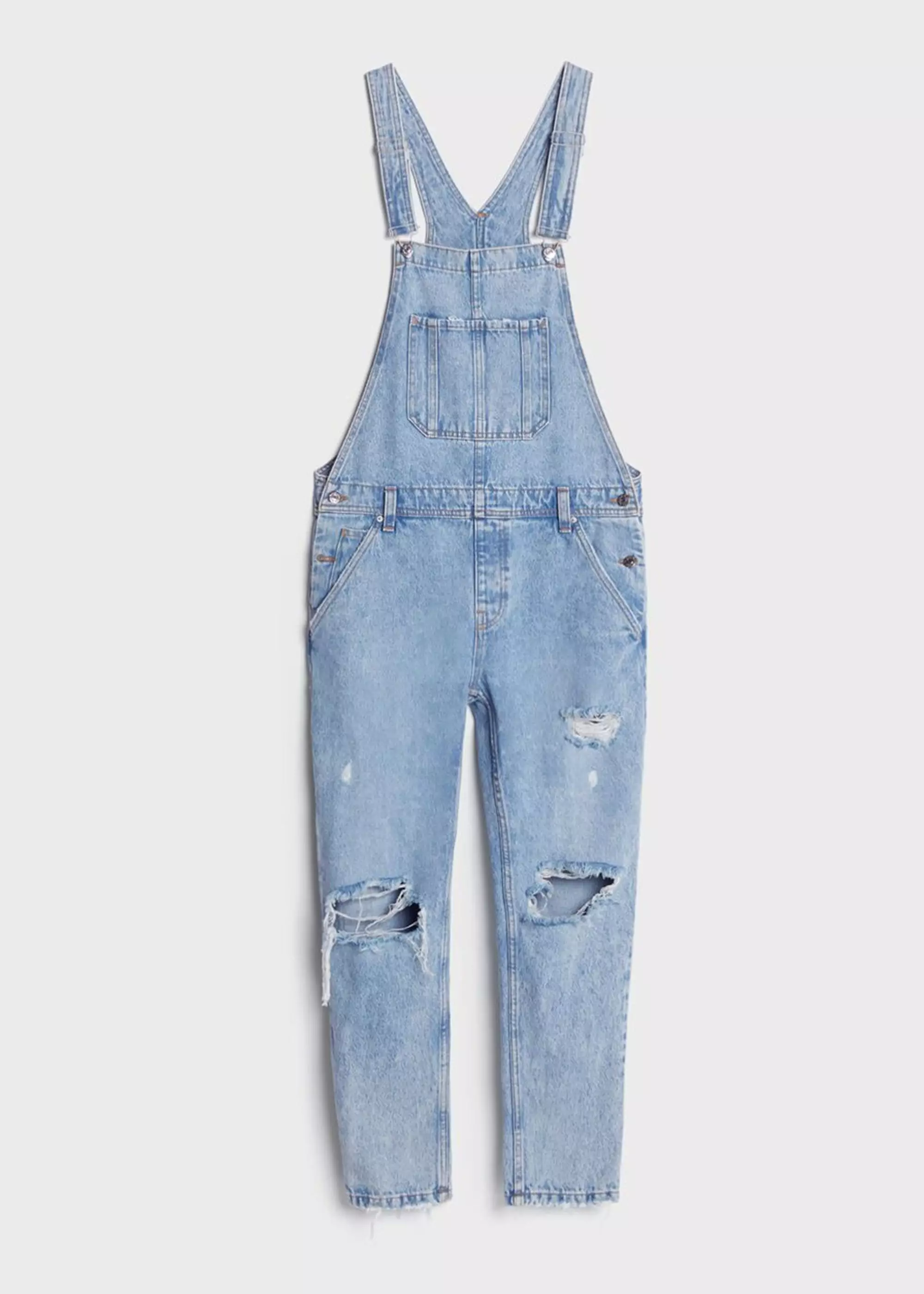 overall denim dengan warna biru tua