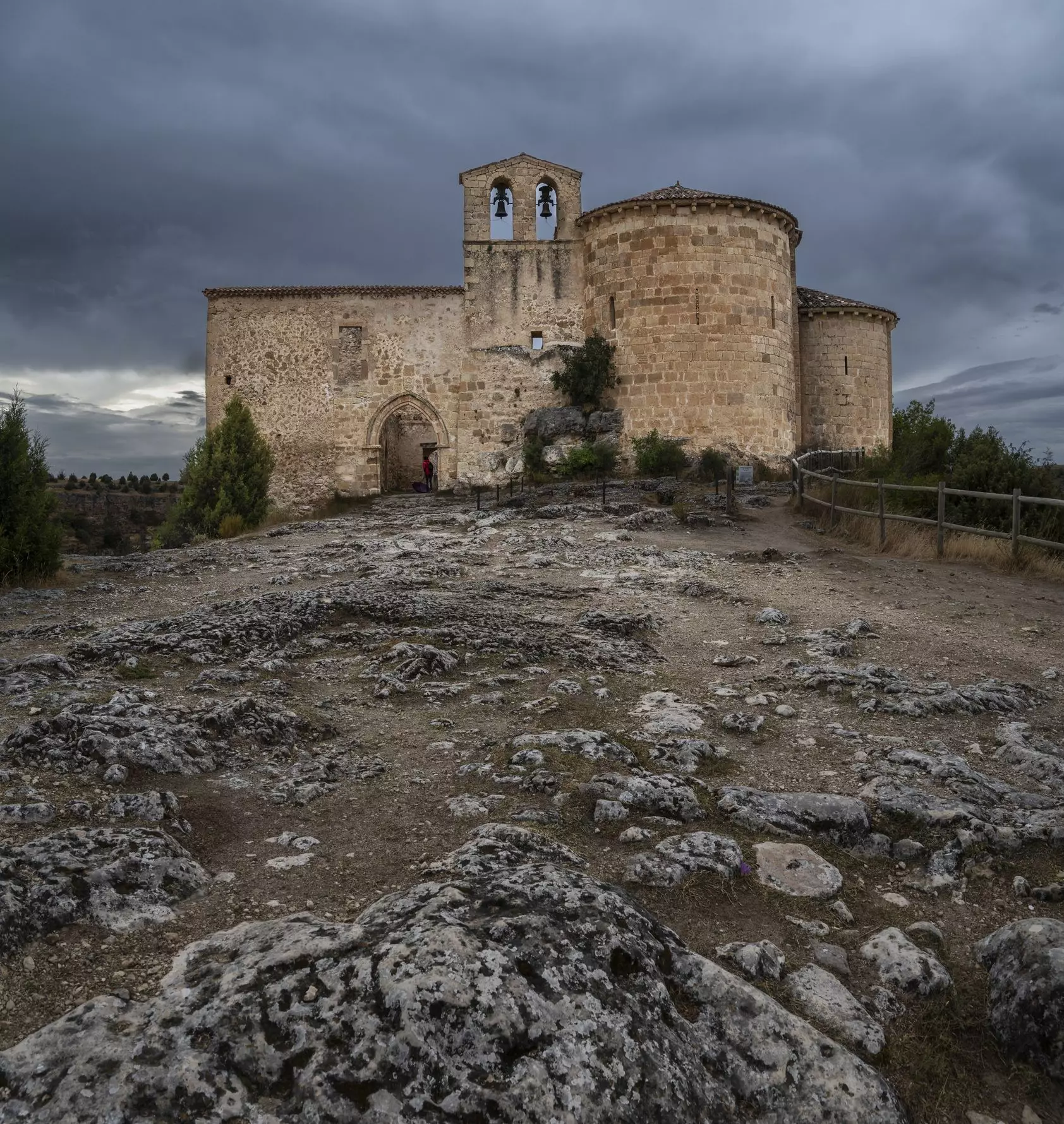 Fiangonan'i San Frutos ao Hoces del Duraton, Sepulveda, Faritanin'i Segovia, Espaina