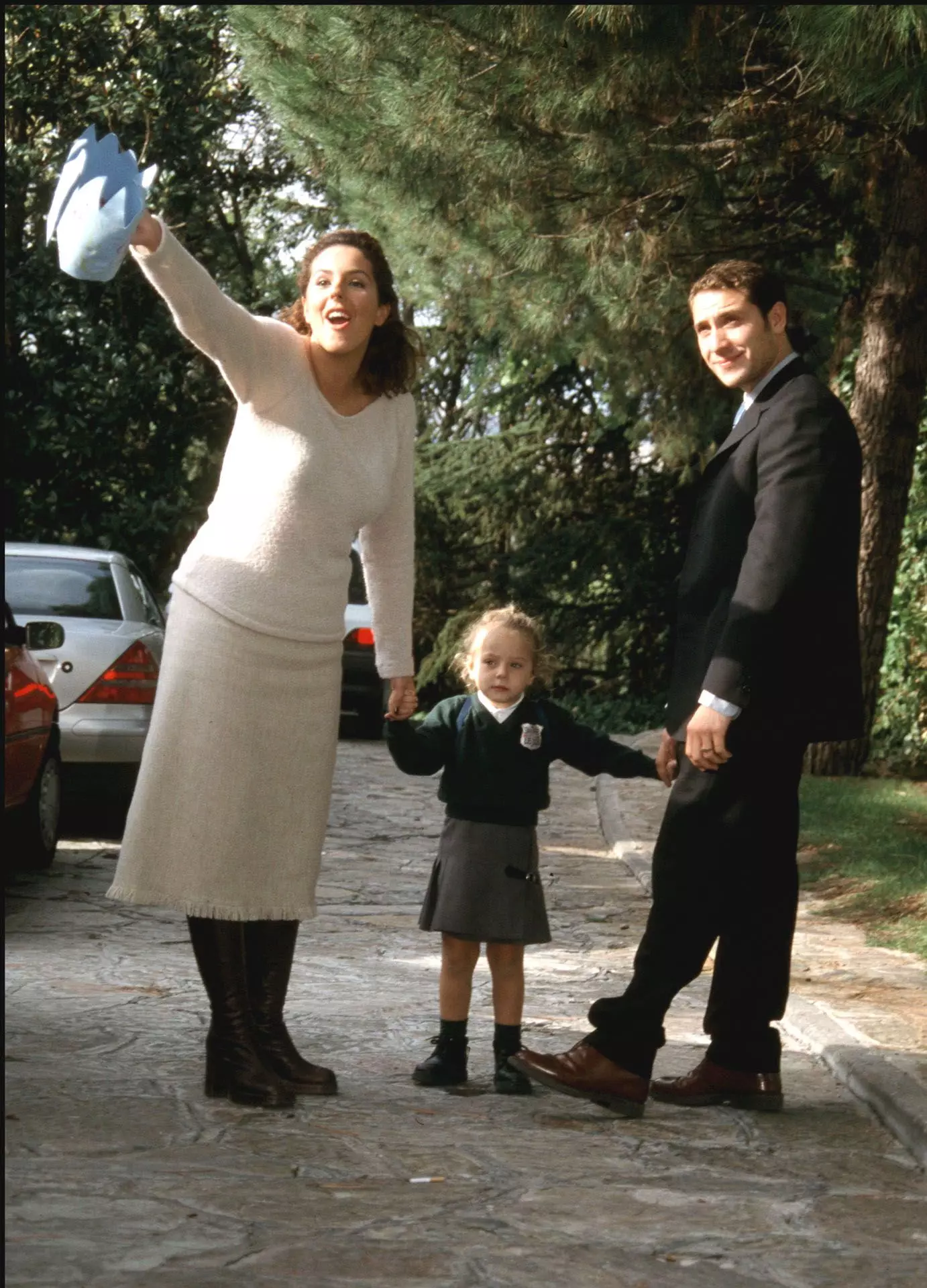 Rocio Carrasco com seu marido Antonio David Flores e sua filha Rocio Flores Carrasco em sua casa em Madrid