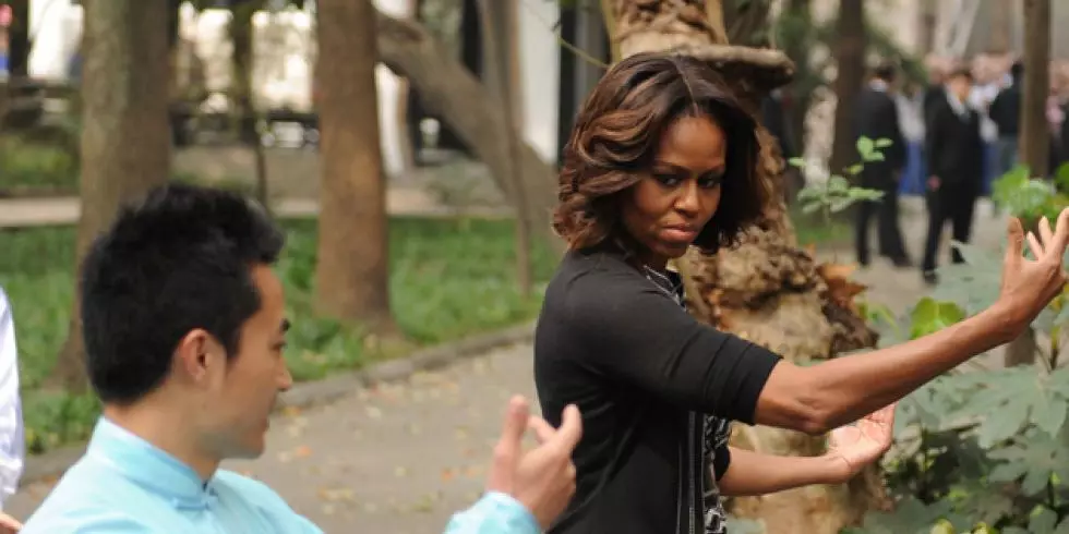 Michelle Obama lærir Tai Chi í Kína