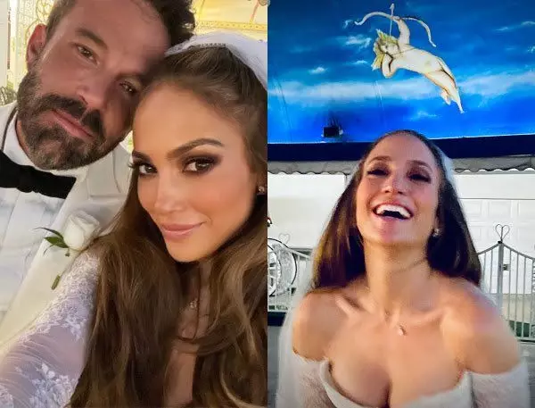 Jennifer Lopez: tshoob tiab ntawm nws lub tshoob nrog Ben Affleck