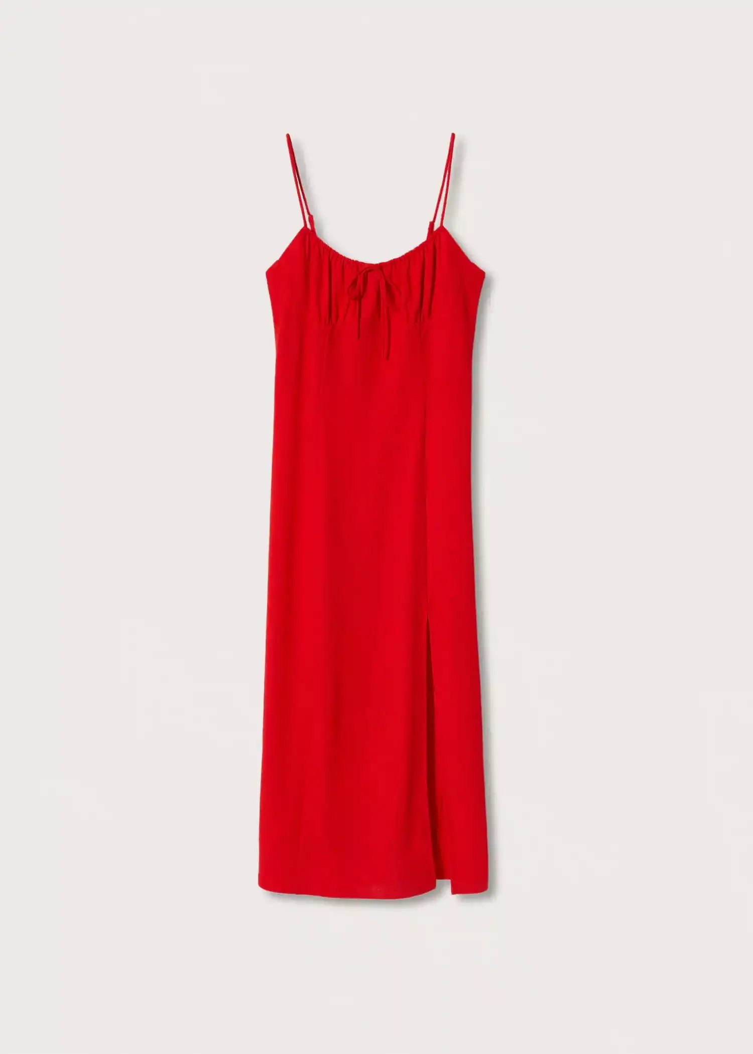 Mango gerafftes rotes Kleid