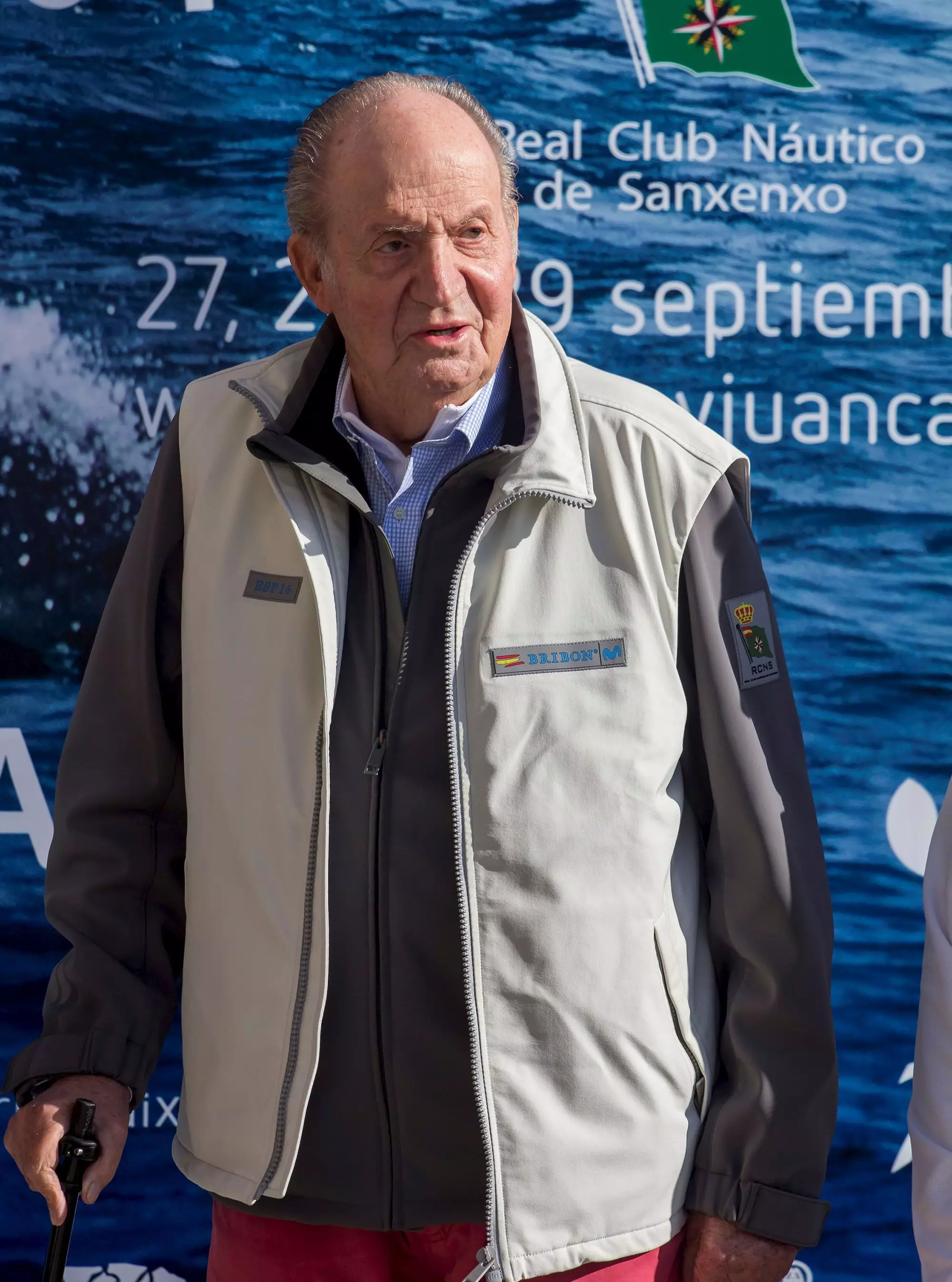 Doña Sofía's husband poses at the Sanxenxo yacht club