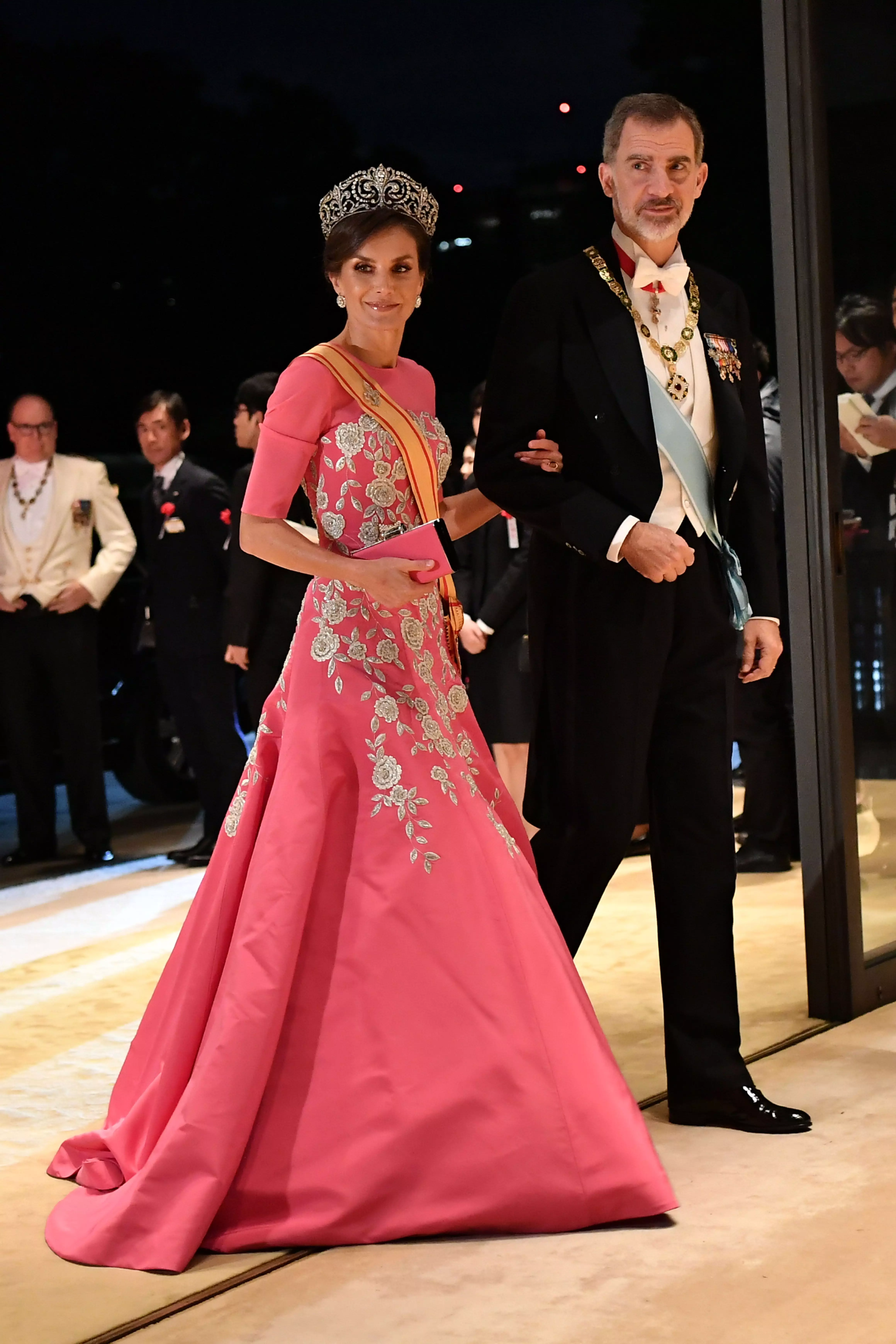 Kráľovná Letizia, kráľ Felipe VI., kráľ a kráľovná Španielska, japonský cisársky palác, intronizačný ceremoniál cisára Naruhita, cisár Naruhito