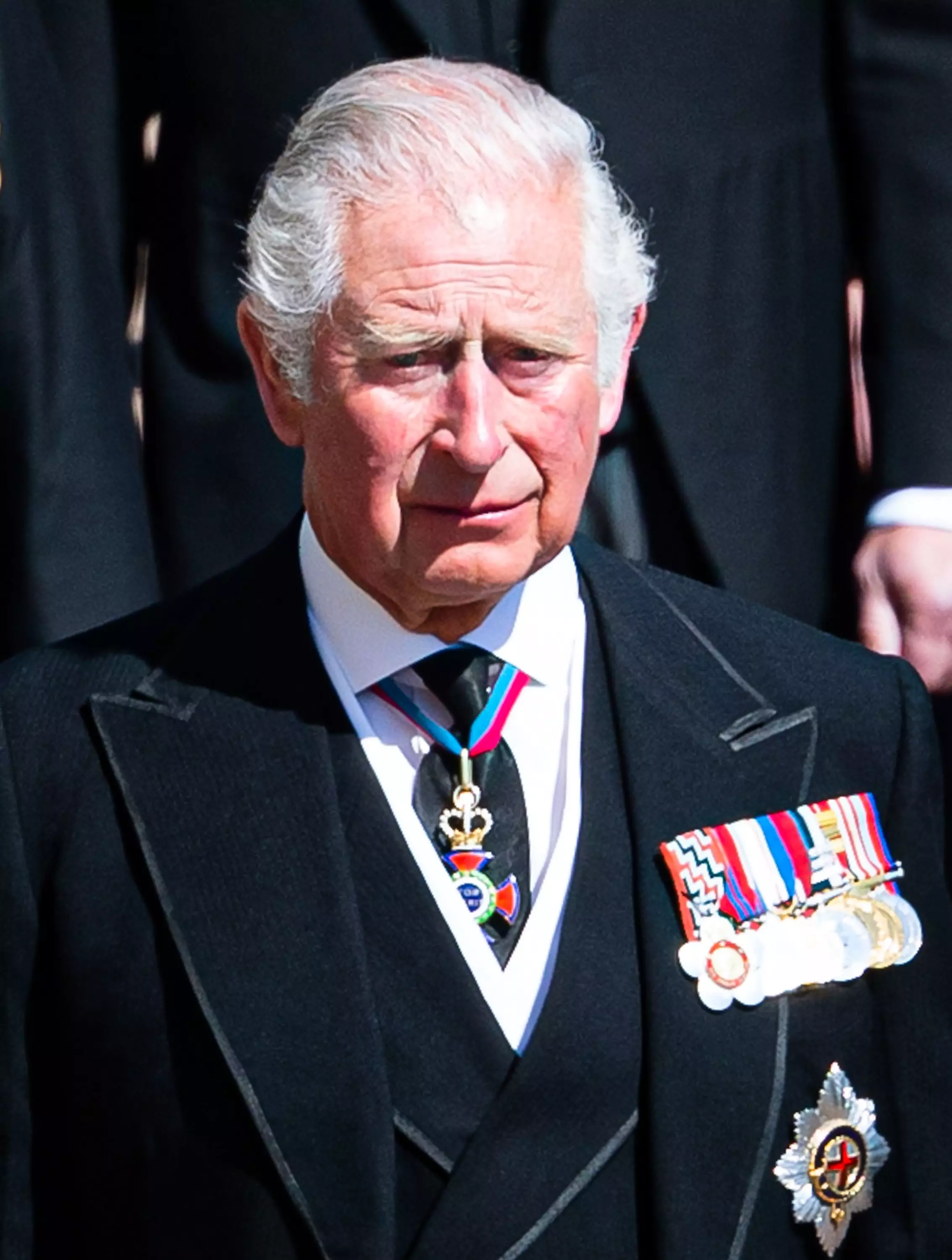 Prince Charles at the funeral of his father, Philip of Edinburgh