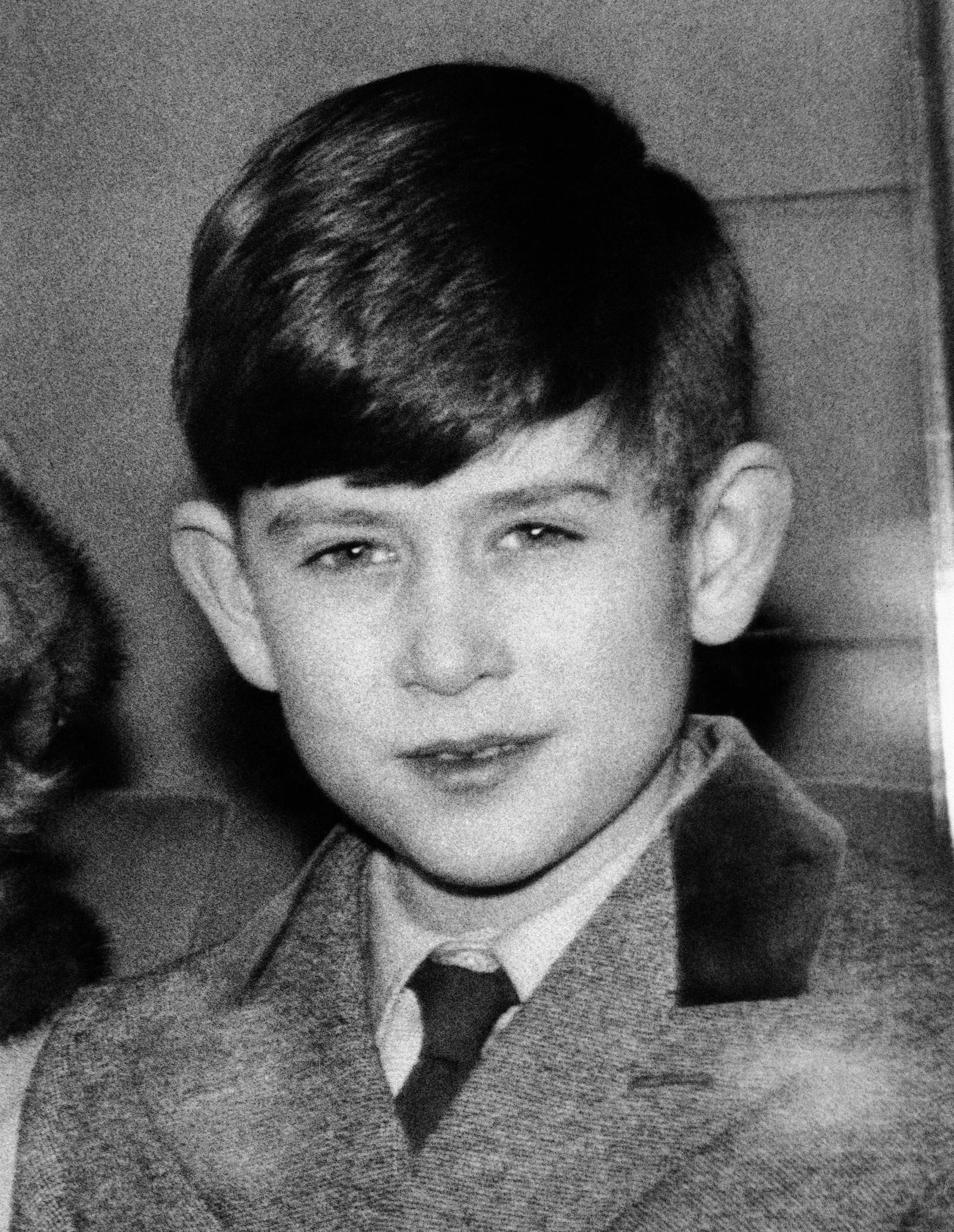 Prince Charles photographed as a child in a car