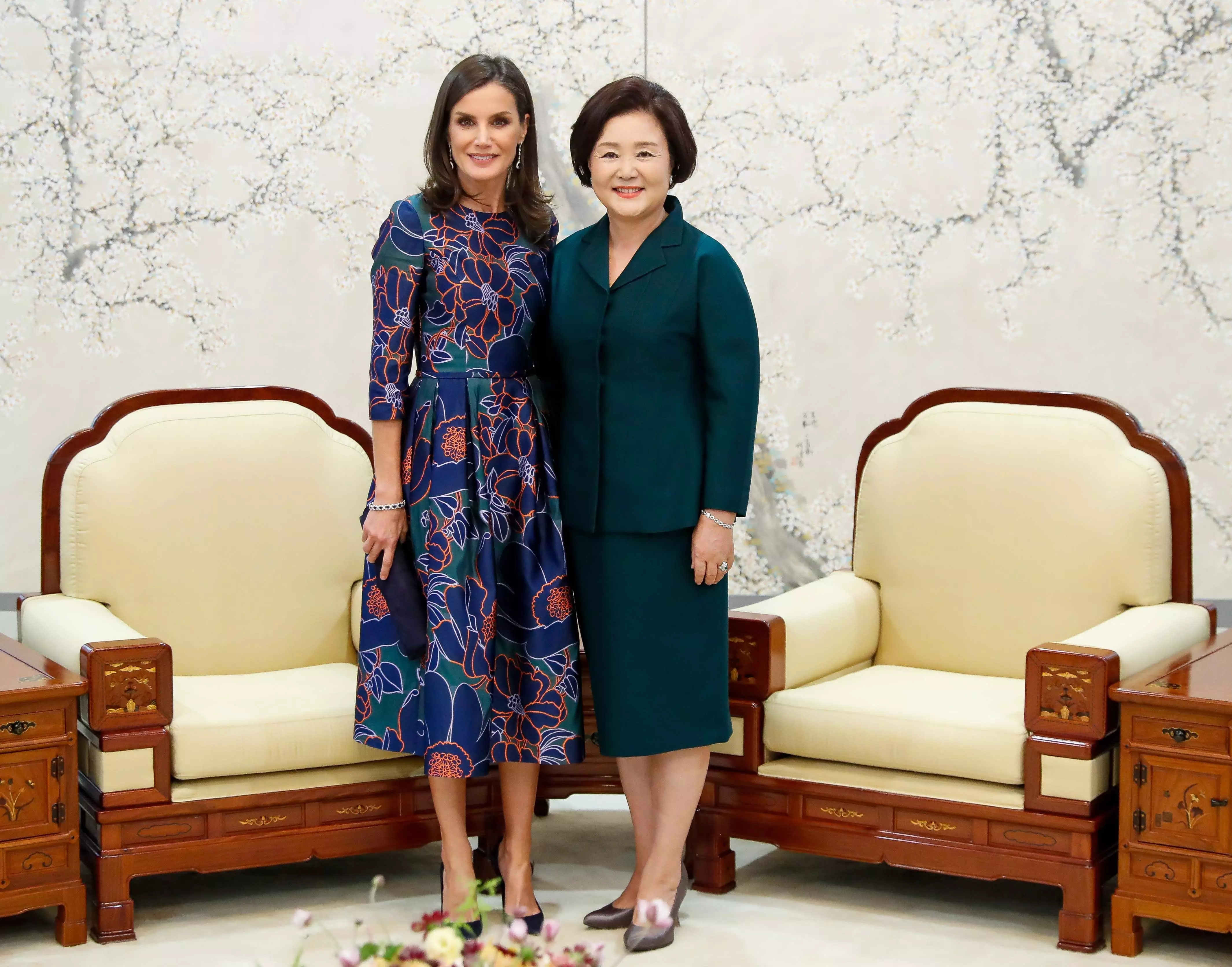 LA REINA LETIZIA TROBADA AMB PRIMERA DAMA DE LA REPUBLICA DE COREA